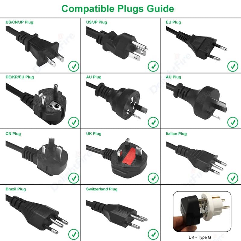 Multi pin Plug Adapter Universal 16A EU Converter 2 Round Pin Socket ...