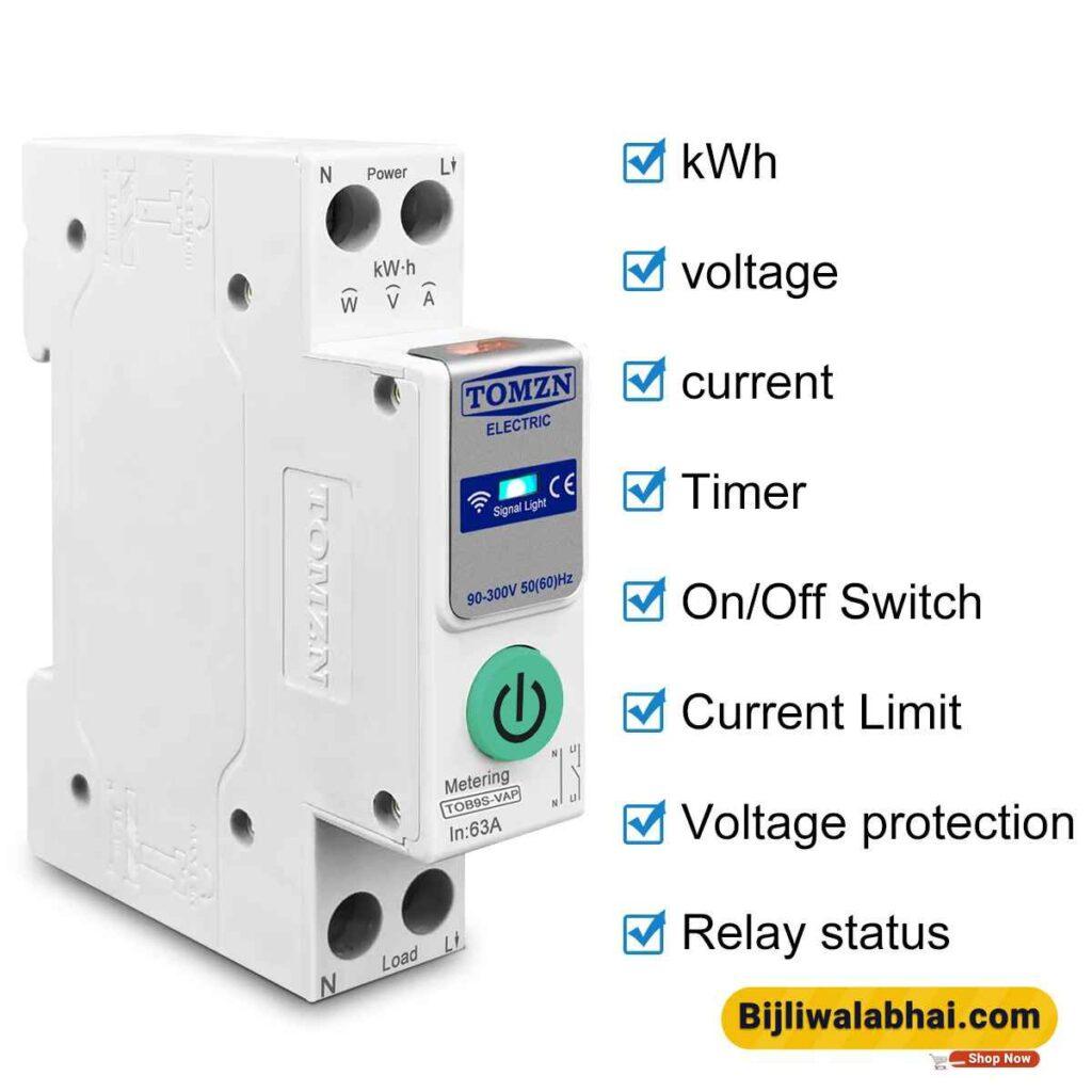 TOMZN 63A 2Pole WIFI breaker Smart Switch with monitoring - Bijli Wala Bhai