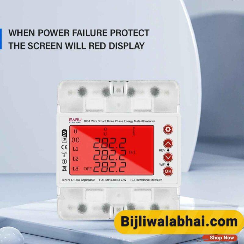 EARU 3 Phase Smart WIFI Meter 100A Bidirectional - Bijli Wala Bhai
